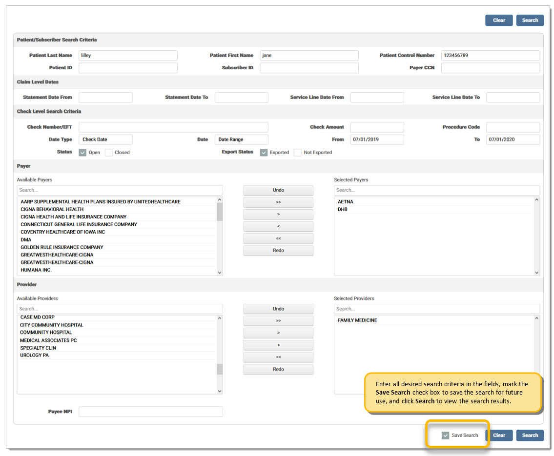 Remits Advanced Search